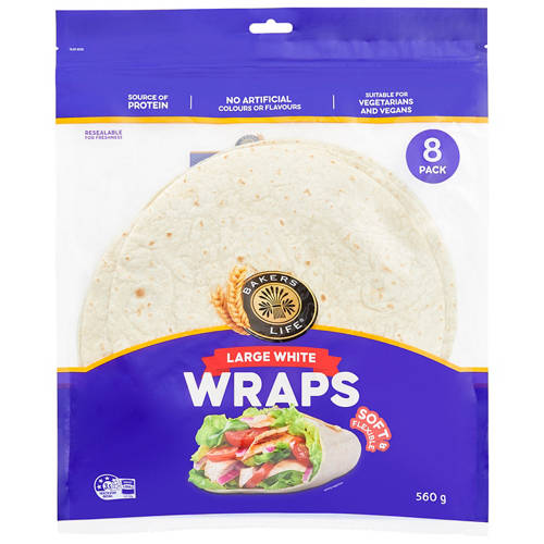 Large White Wraps 8 Pack 560g